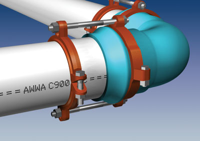 Series 2500 Restraint Harness For C905 PVC Pipe At PVC Fittings