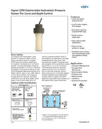 Datasheet: Signet 2250 Hydrostatic Level Sensor