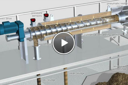 See How The STRAINPRESS Removes Screenings From Sludge