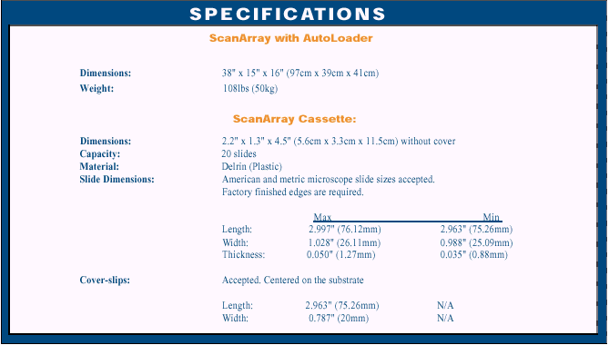 ScanArray Microarray AutoLoader