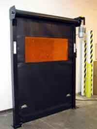 Slim-Line Roll-Up Safety Barrier Door Protects Employees From Hazards