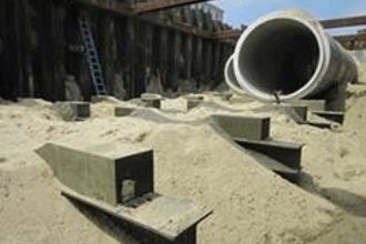 Large RCP Pipe Used To Reconstruct Stormwater Outfalls For Post ...