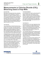 Measurements In Chlorine Dioxide (ClO2) Bleaching Used In Pulp Mills