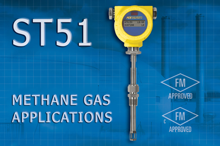 ST51 Flow Meter Comes With FM/FMC Approval For Methane Gas Applications