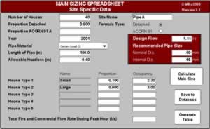 Water Mains Sizing Spreadsheet