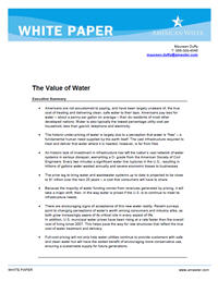 The Value Of Water
