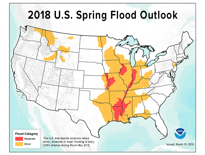 Spring Outlook: U.S. To See Moderate Flooding, Warmer-Than-Normal ...