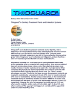 White Paper: Thioguard® In Sanitary Treatment Plants And Collection Systems