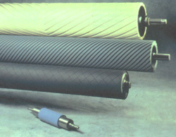 Groove-Patterned Rubber-Covered Rollers