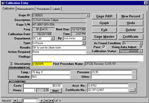 Gage Calibration Software