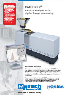 Product Brochure: CAMSIZER: Digital Imaging Particle Size/Shape Analyzer
