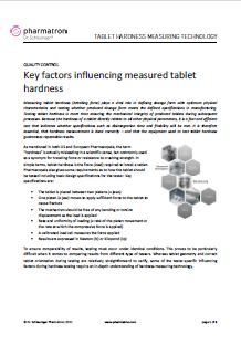 White Paper: Key Factors Influencing Measured Tablet Hardness