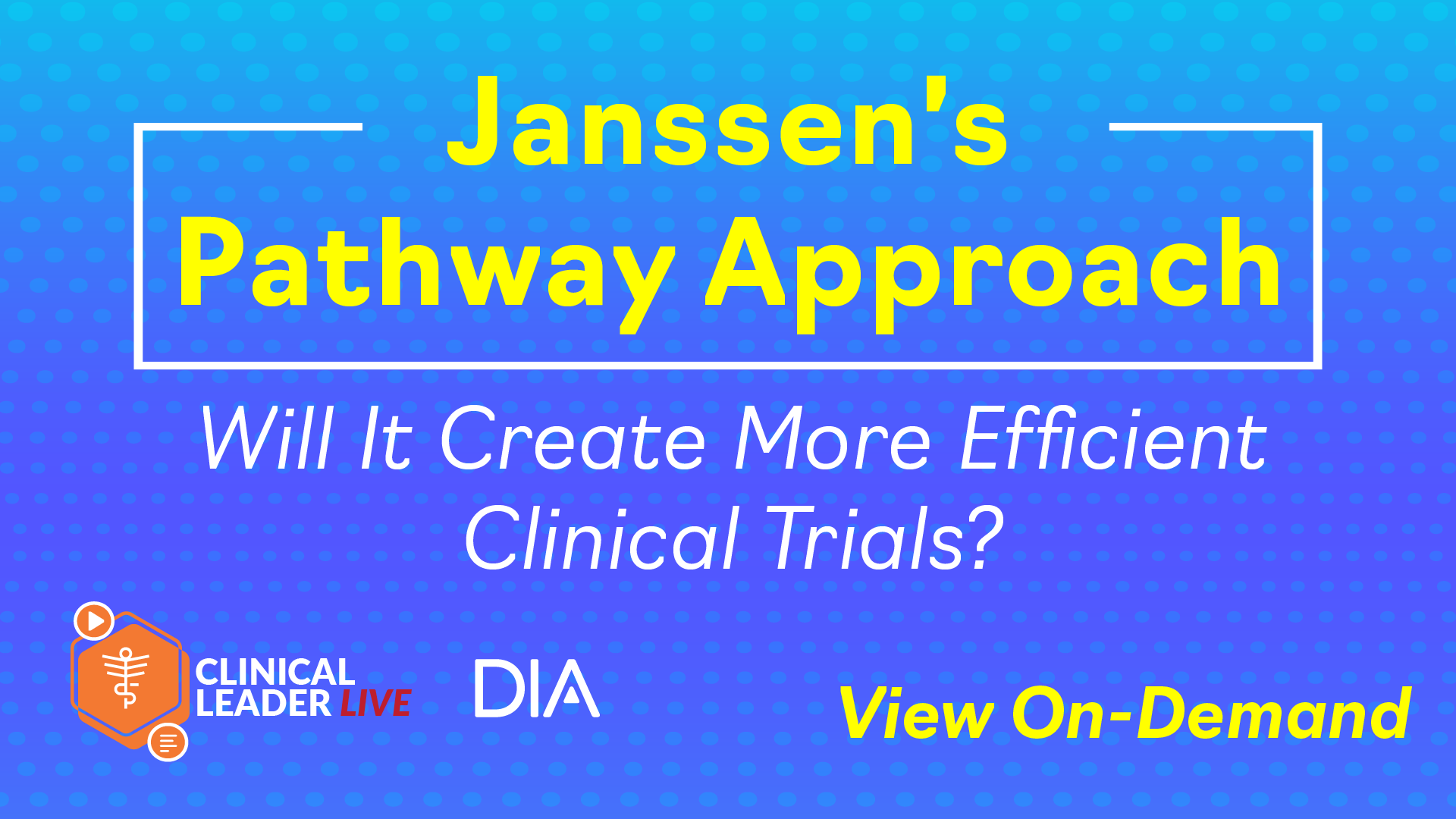 Will The Pathway Approach Create More Efficient Clinical Trials Will The Pathway Approach Create More Efficient Clinical Trials