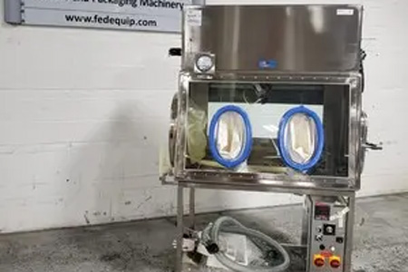 Used 48 Walker Barrier Transfer Isolator Glovebox (2) Glove Ports 316L SS