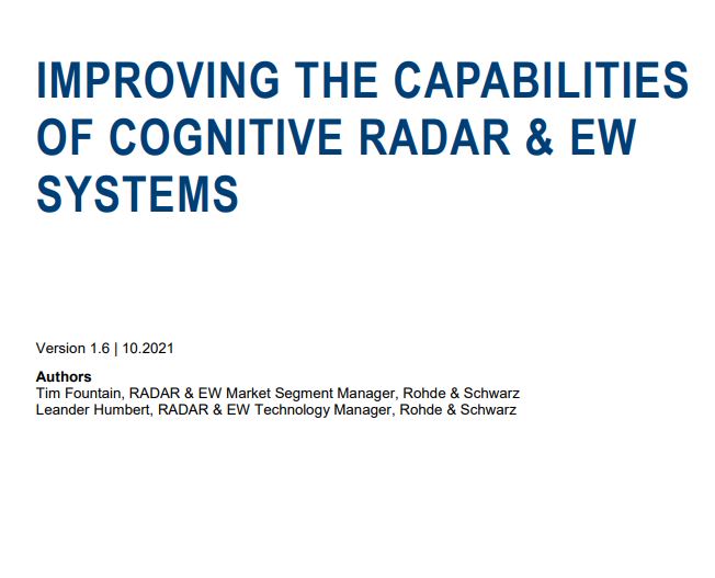 Improving The Capabilities Of Cognitive Radar EW Systems