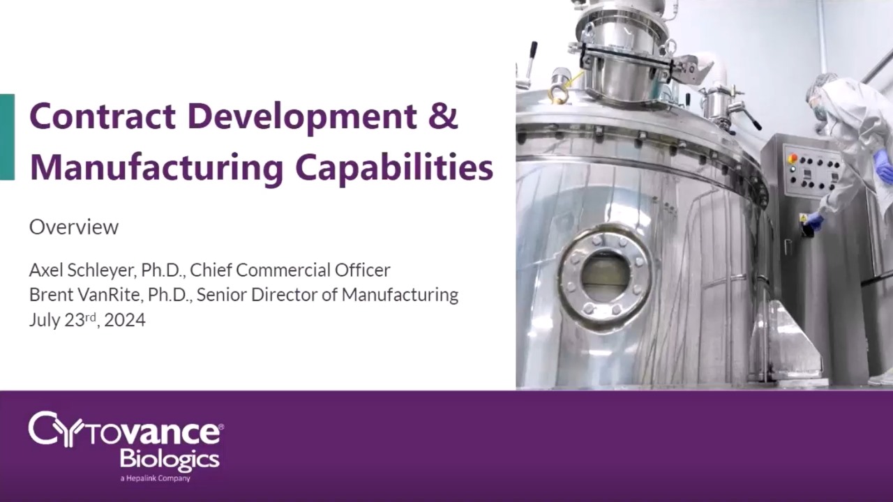 Cytovance Capacity Update July 2024 Large Molecule Development